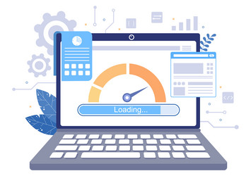 Website loading speed optimization with server Vector Image