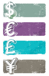 Hand drawn currency signs Royalty Free Vector Image