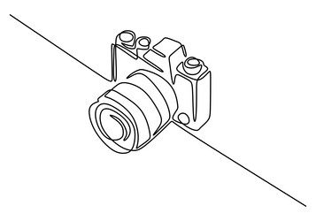 Digital camera one line drawing gadget technology Vector Image