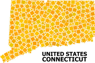 Gold map of connecticut state Royalty Free Vector Image