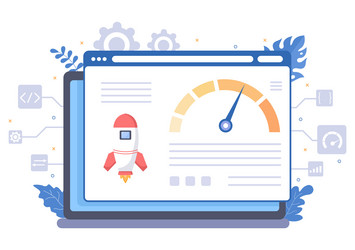 Website loading speed optimization with server Vector Image
