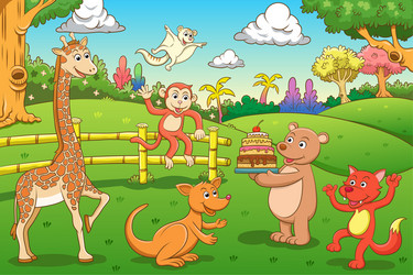 Animal in the jungle Royalty Free Vector Image