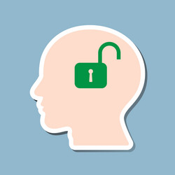 Brain lock in human head Royalty Free Vector Image