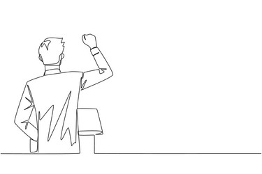 Continuous one line drawing rear view Royalty Free Vector