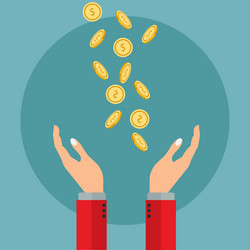 Happy senior man saving money cartoon Royalty Free Vector