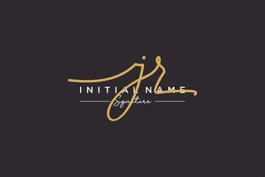 Initial jr signature logo template hand drawn Vector Image