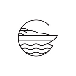Vessel boat icon logo design Royalty Free Vector Image