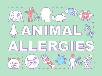 Animal allergies word concepts banner allergic Vector Image