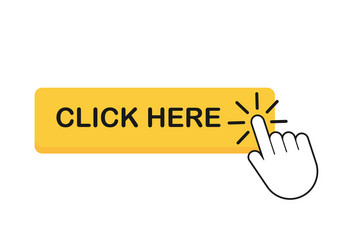 Click here button with hand pointer clicking Vector Image