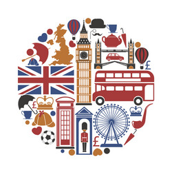 England uk sightseeing landmarks and famous Vector Image