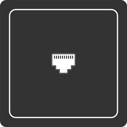 Ethernet socket sign network port - cable Vector Image