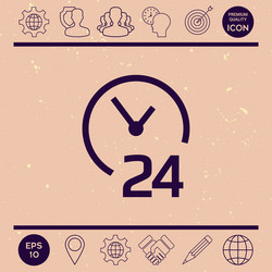 Open around the clock icon opening hours symbol Vector Image