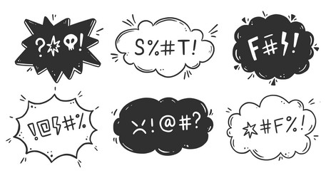 Swear word speech bubble set Royalty Free Vector Image