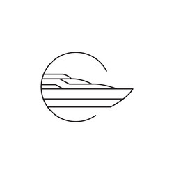 Vessel boat icon logo design Royalty Free Vector Image