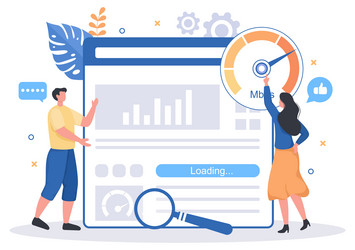 Website loading speed optimization with server Vector Image