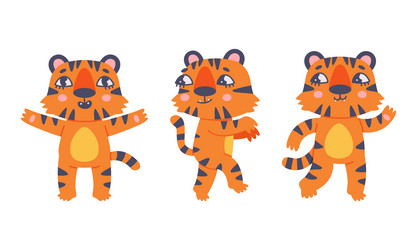 Funny baby tiger cute wild african animal Vector Image