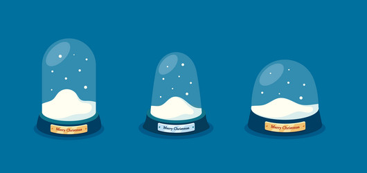 Realistic christmas snow globes and glass domes Vector Image