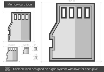 Memory card line icon Royalty Free Vector Image