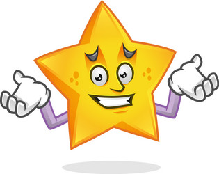 Golden star cute character Royalty Free Vector Image