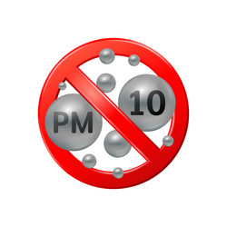 Warning sign red pm 25 dust Royalty Free Vector Image