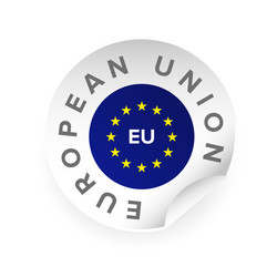 Eu - european union logo sticker Royalty Free Vector Image