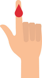 Finger with drop blood Royalty Free Vector Image