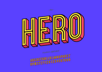 Bold hero font Royalty Free Vector Image - VectorStock