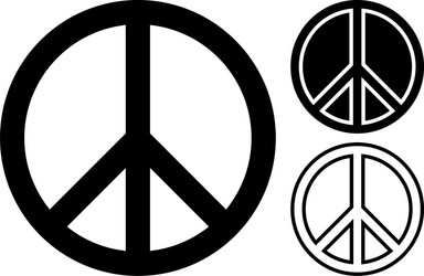 Peace sign silhouette art Royalty Free Vector Image