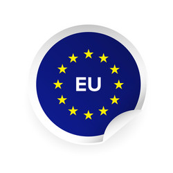 Eu - european union logo sticker Royalty Free Vector Image