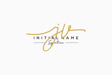 Initial jv signature logo template hand drawn Vector Image