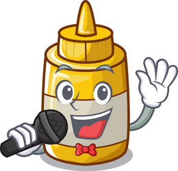 Crying yellow mustard in plastic bottle cartoon Vector Image