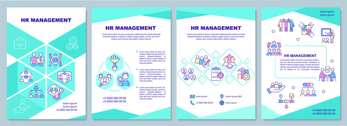 Employee resilience blue brochure template Vector Image