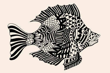 Ornamental graphic fish Royalty Free Vector Image