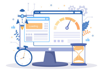 Website loading speed optimization with server Vector Image