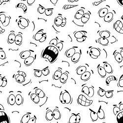 Emoticons pattern of human face emotions Vector Image
