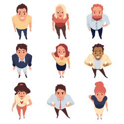 People sitting top view set 1 Royalty Free Vector Image