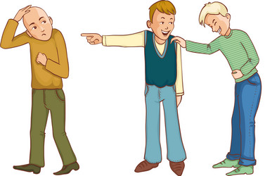 Two happy cartoon boys making jokes Royalty Free Vector