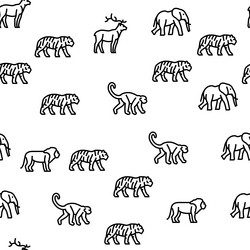 Animal zoo nature wildlife seamless pattern Vector Image