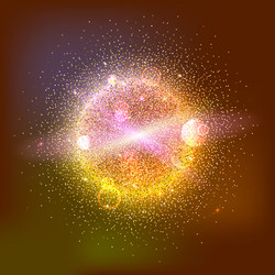 Gold light flash glitter dust particles burst Vector Image