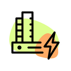 Electricity provided in buildings by power Vector Image