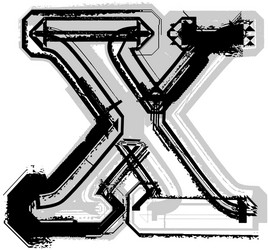 Technical typography letter x Royalty Free Vector Image