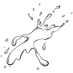 Liquid splash line art Royalty Free Vector Image