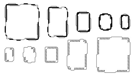 Set of tech frames isolated on white background Vector Image