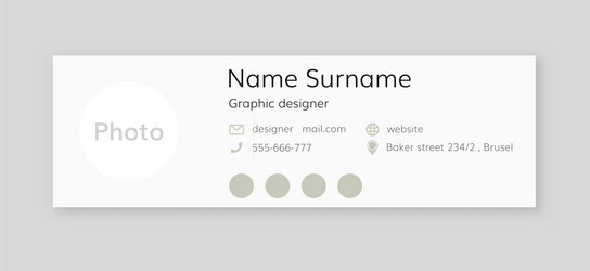 Corporate email signature layout Royalty Free Vector Image