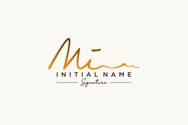 Initial mi signature logo template hand drawn Vector Image