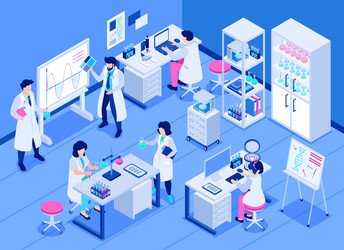 Isometric laboratory or chemical medicine lab Vector Image