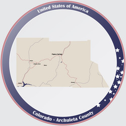 Map archuleta county in colorado Royalty Free Vector Image
