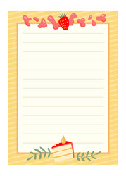 Recipe card cooking card template culinary notes Vector Image