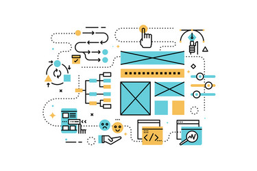 Flat line design concepts Royalty Free Vector Image