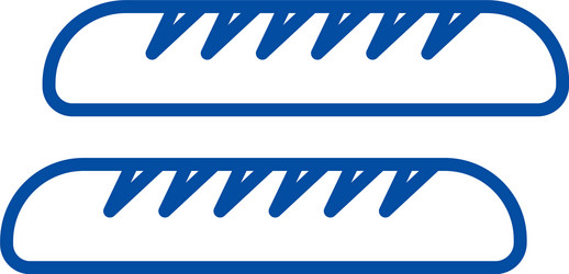 Bread toast line icon concept flat Royalty Free Vector Image